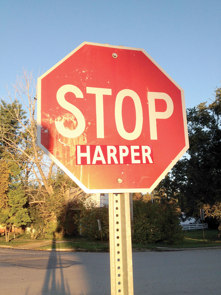 Signs defaced with anti-Tory slogan | The Davidson Leader